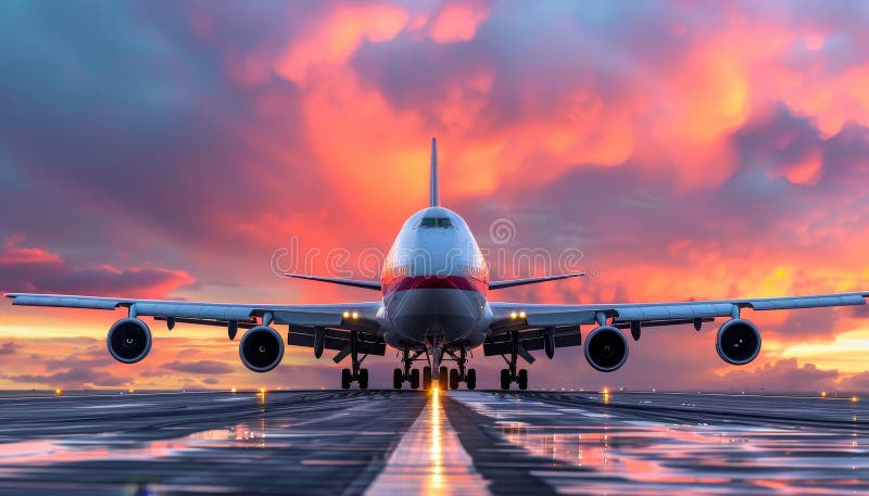 Large Passenger Aircraft Inside a Vast Aviation Hangar, Ready for ...