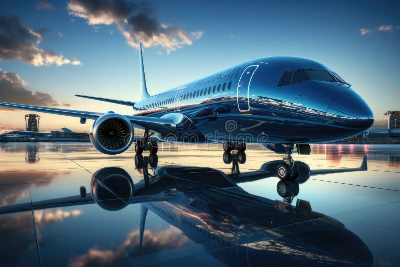 A Large Passenger Airplane on an Airport Runway Stock Illustration ... A Large Passenger Airplane on an Airport Runway Stock Illustration ...