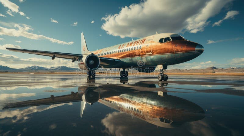 A Large Passenger Airplane on an Airport Runway Stock Illustration ... A Large Passenger Airplane on an Airport Runway Stock Illustration ...