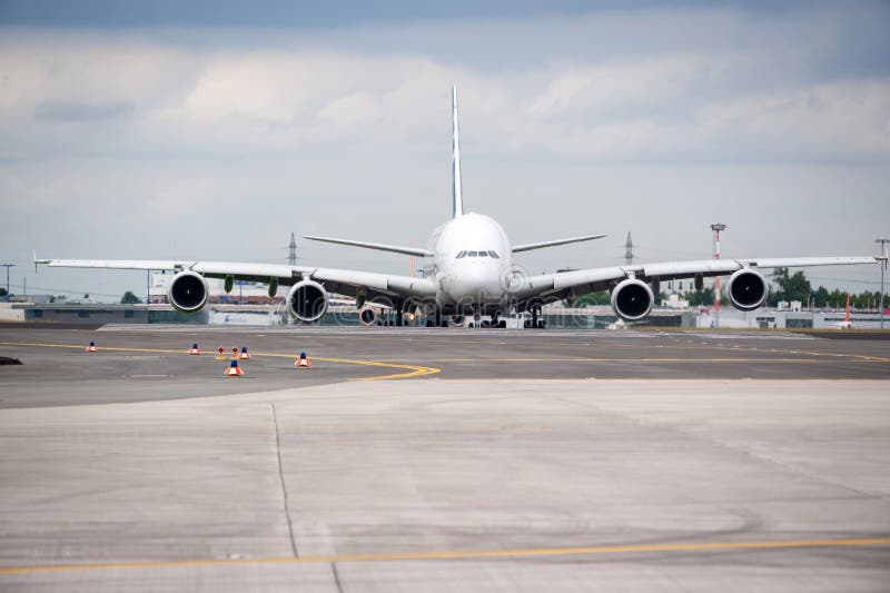 Large Passenger Airplane on the Runway Stock Photo - Image of passenger ...