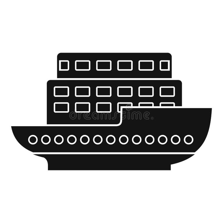 Large Passenger Ship Icon, Simple Style Stock Vector - Illustration of ...