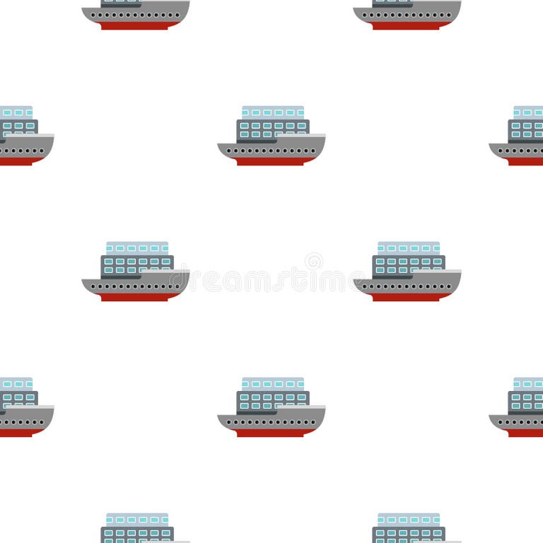 Large Passenger Ship Pattern Flat Stock Vector - Illustration of ...