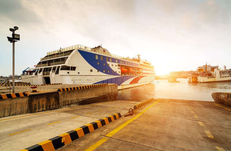 Large Passenger Ship on the Pier Stock Photo - Image of city, large ...