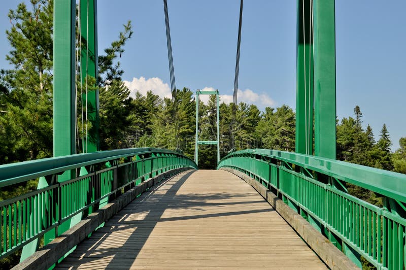 Large Pedestrian and Snowmobile Bridge Stock Image - Image of french ...