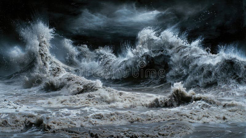 A Large, Perfectly Formed Blue Ocean Wave Breaks in Slow Motion ...