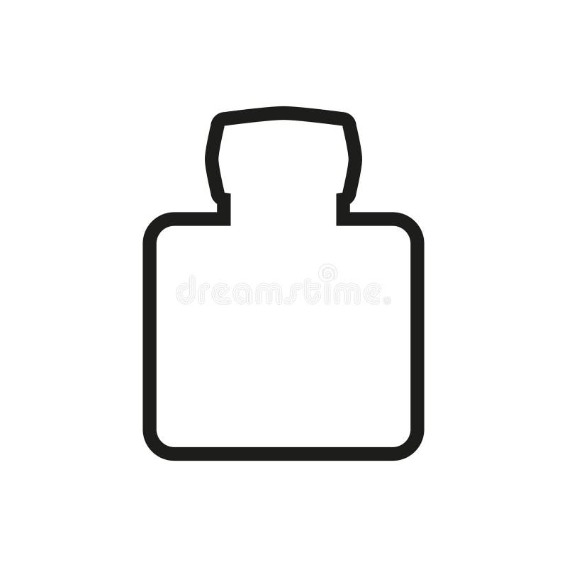Large Perfume Bottle. Vector in Line Outline Style and Flat Design ...