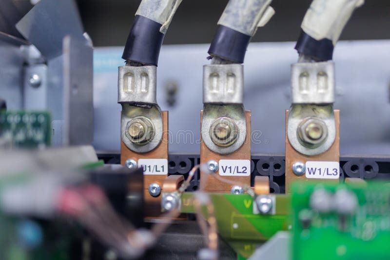 Large 3-phase Power Cables Used in Industrial Plants Stock Photo ...