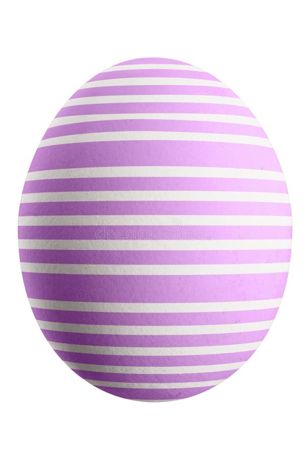 Isolated Easter Egg with a Stripes Pattern Stock Photo - Image of ...