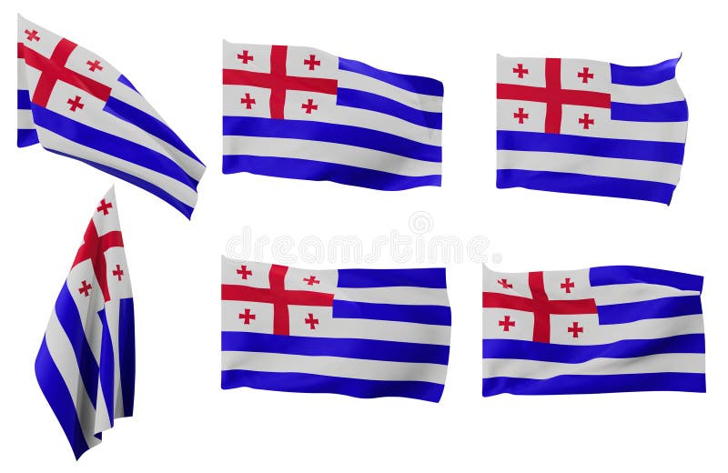 Six Different Flag Position of Adjara. Stock Illustration ...
