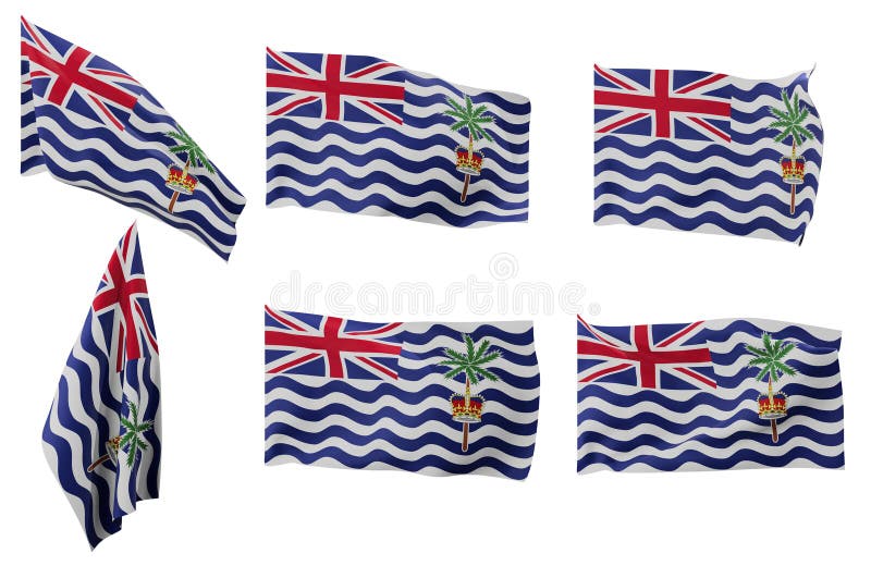 Six Different Flags of British Indian Ocean Territory Stock ...