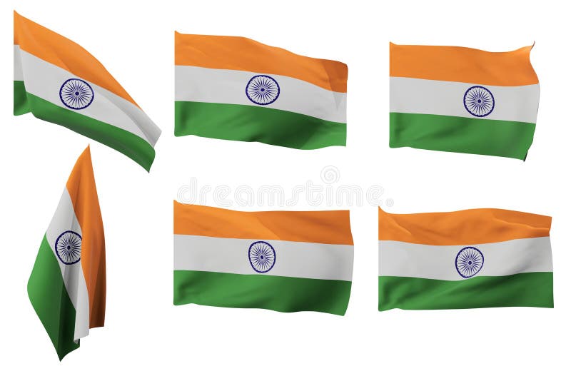 Six Different Flags of India Stock Illustration - Illustration of ...