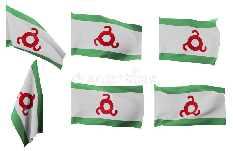 Six Different Flags of Ingushetia Stock Illustration - Illustration of ...