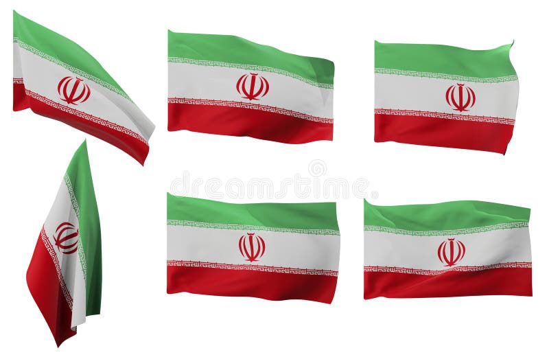 Six Different Flags of Iran Stock Illustration - Illustration of flags ...