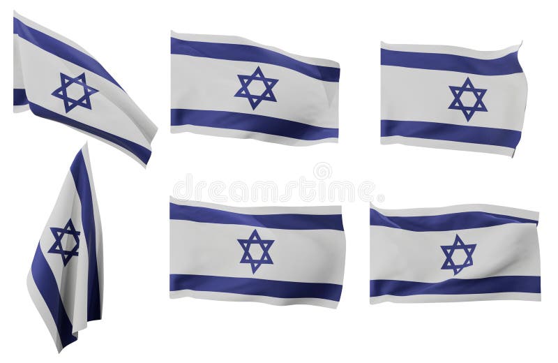 Six Different Flags of Israel Stock Illustration - Illustration of icon ...