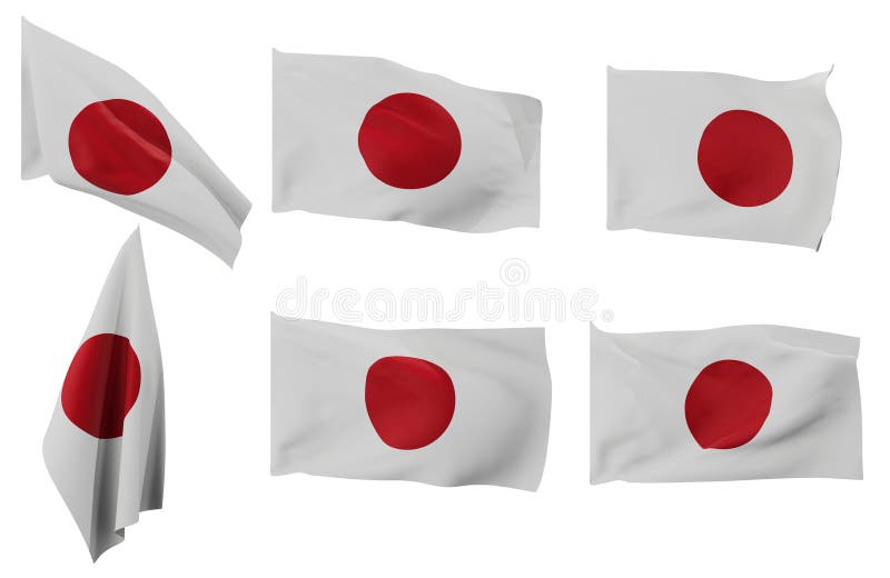 Six Different Flags of Japan Stock Illustration - Illustration of wave ...