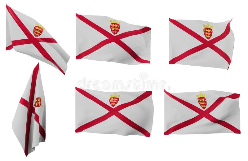Six Different Flags of Jersey Stock Illustration - Illustration of ...