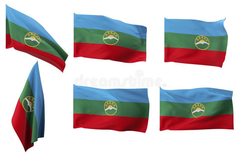 Six Different Flags of Karachay-Cherkessia Stock Illustration ...