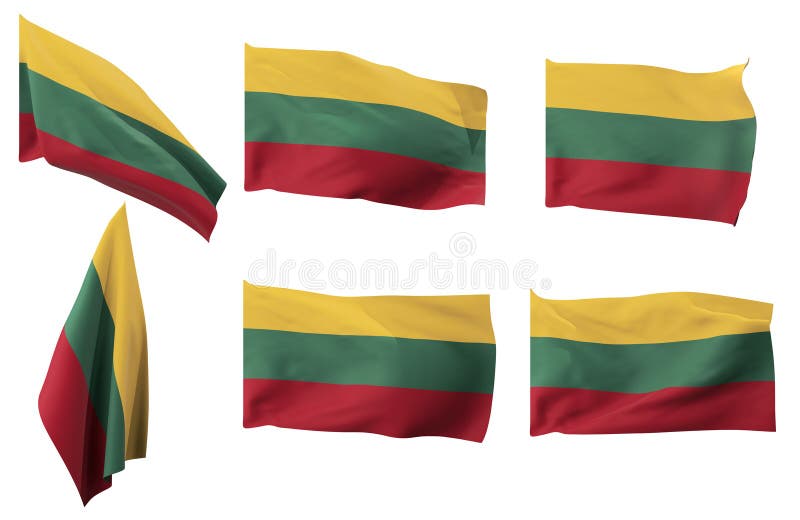 Six Different Flags of Lithuania Stock Illustration - Illustration of ...