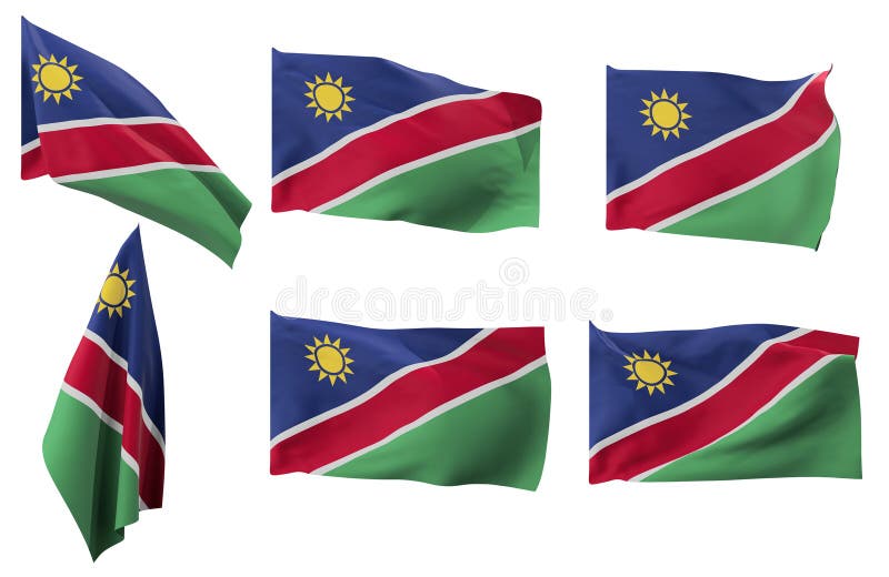 Six Different Flags of Namibia Stock Illustration - Illustration of ...
