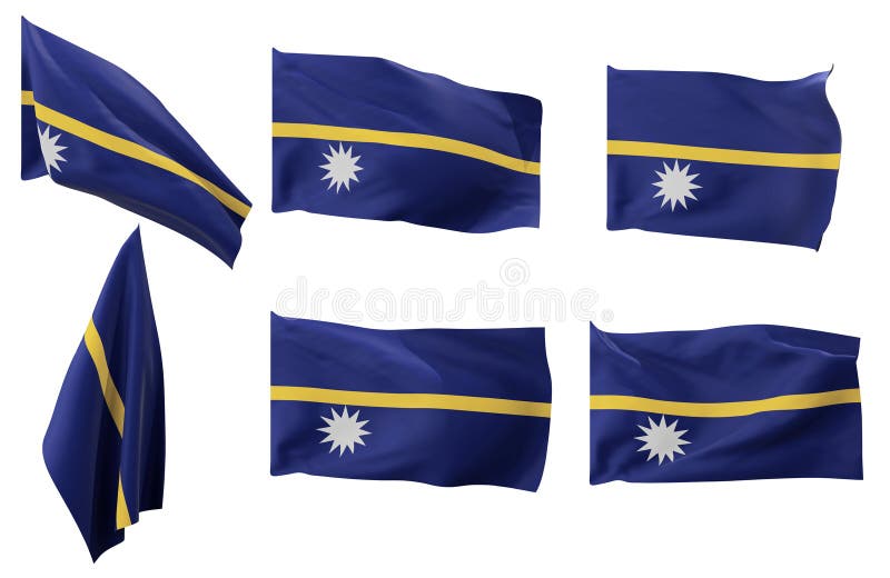 Six Different Flags of Nauru Stock Illustration - Illustration of ...