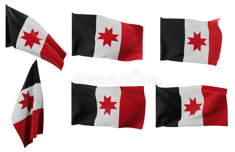 Six Different Positions of the Flag of Udmurtia Stock Illustration ...