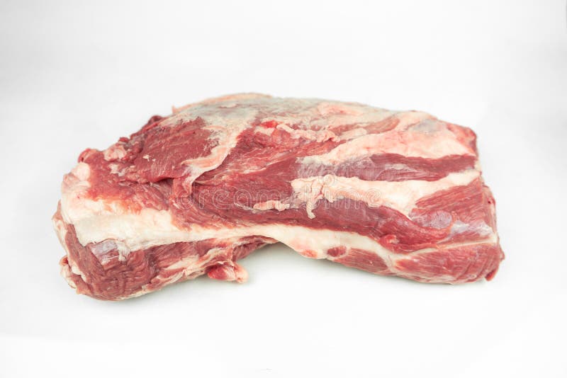 Large Piece of Fat Pork Fillet, Raw Meat, Isolated on White Stock Photo ...