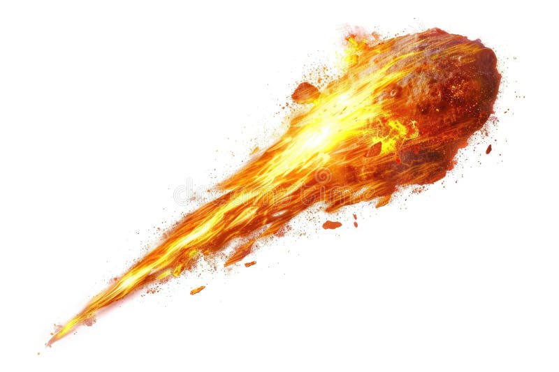 A Large Piece of Fire in Mid-air, Sparks and Flames Visible Stock Photo ...