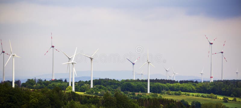 Large Piece of Forest and in the Middle of it a Large Wind Farm with ...