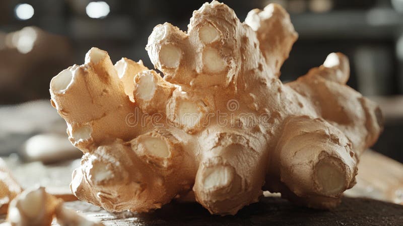 A Large Piece of Ginger Root with White Spots on it Stock Illustration ...