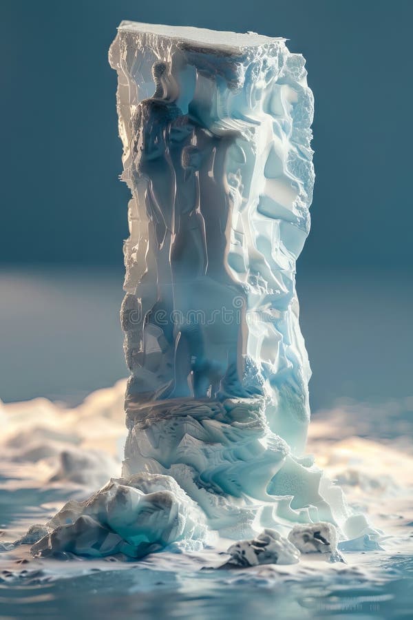 A Large Piece of Ice that is Floating in the Water Stock Image - Image ...
