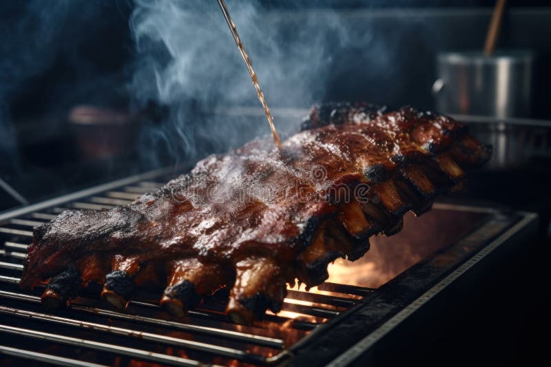 A Large Piece of Meat is Being Cooked on a Grill. Generative AI Image ...