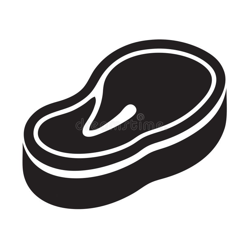 Large piece of meat steak stock vector. Illustration of steak - 331564381