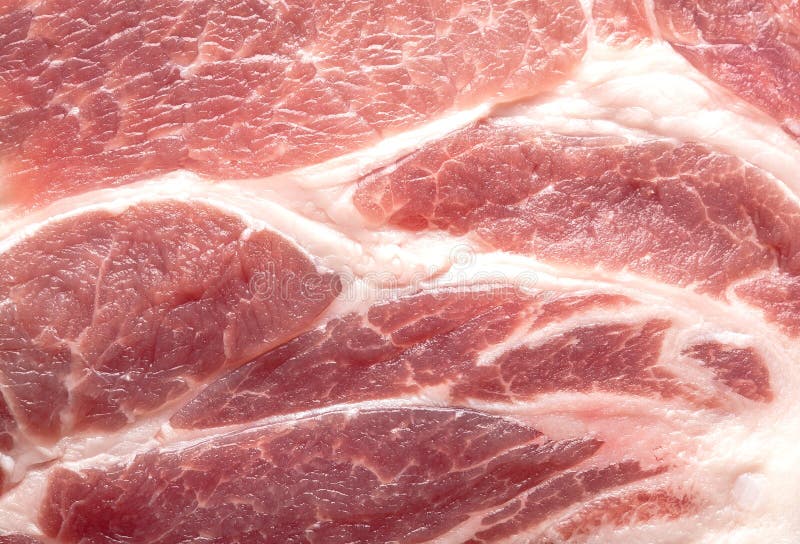 A Large Piece of Raw Meat is One Stock Image - Image of bacon, loin ...