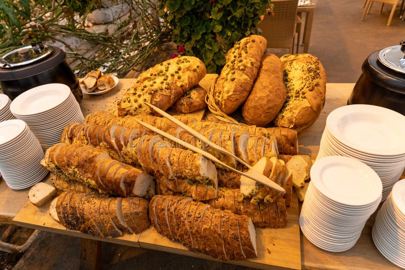 Large Pile of Big Loafs of Hand Made White Bread Stock Photo - Image of ...