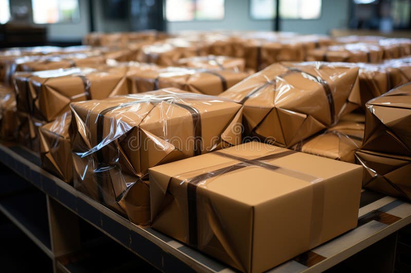 A Large Pile of Boxes Stacked on Top of Each Other Stock Illustration ...