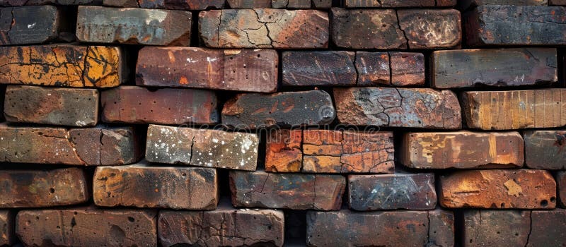 Large Pile of Bricks Alignment Stock Image - Image of solid, urban ...
