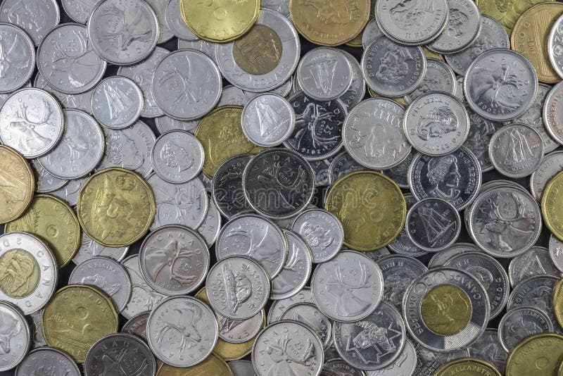 Large Pile of Canadian Change Editorial Photography - Image of quarter ...