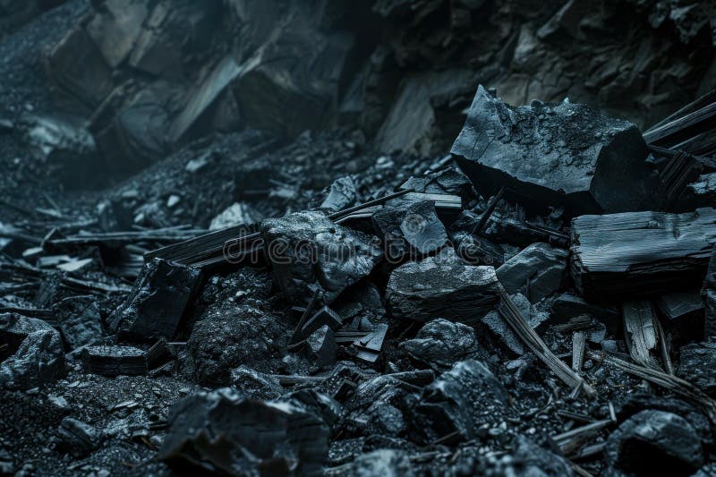 Pile of Mined Coal is Awaiting Further Processing Stock Image - Image ...