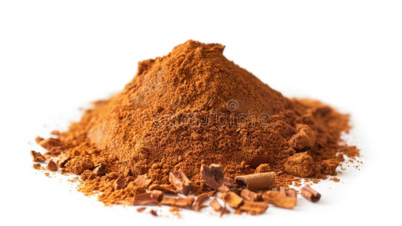 A Large Pile of Cocoa Powder Sits on a White Surface, Ready for Use in ...