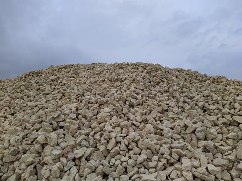 Large Pile of Construction and White Rubble Stock Photo - Image of hill ...