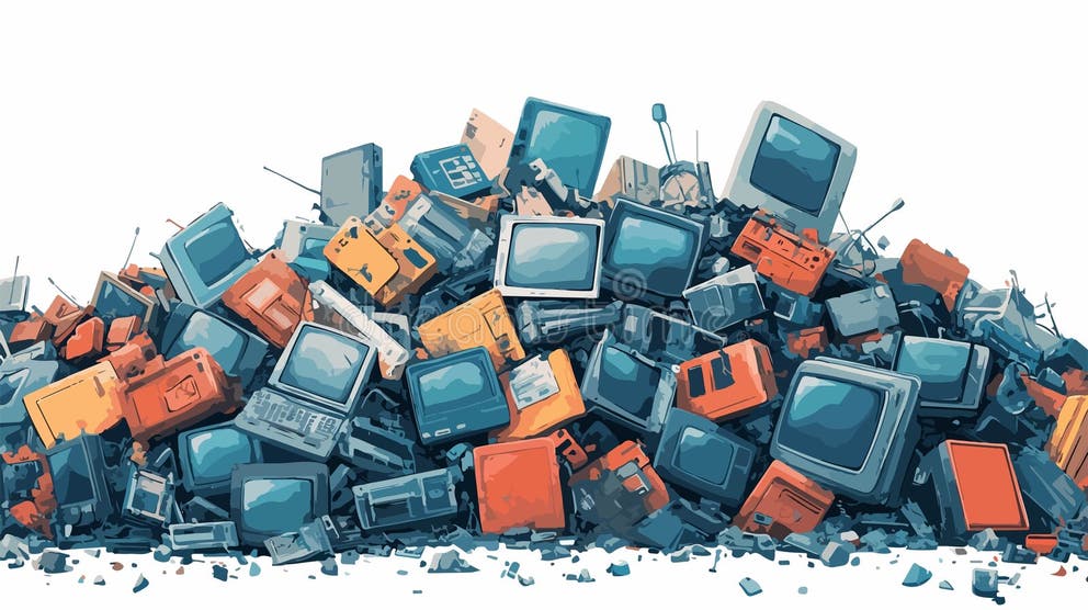 Large Pile of Electronics Components Illustration for Tech Industry ...