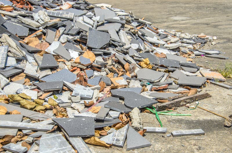 Tile fragments stock image. Image of removal, concrete - 30007337