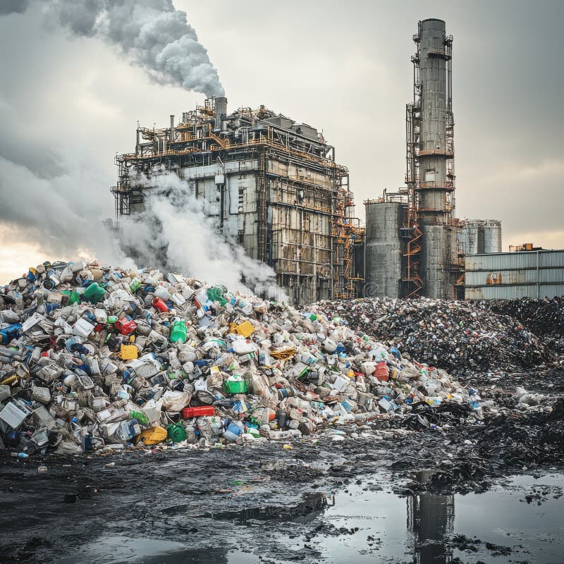 Large Pile of Garbage and Waste Materials in an Outdoor Environment ...