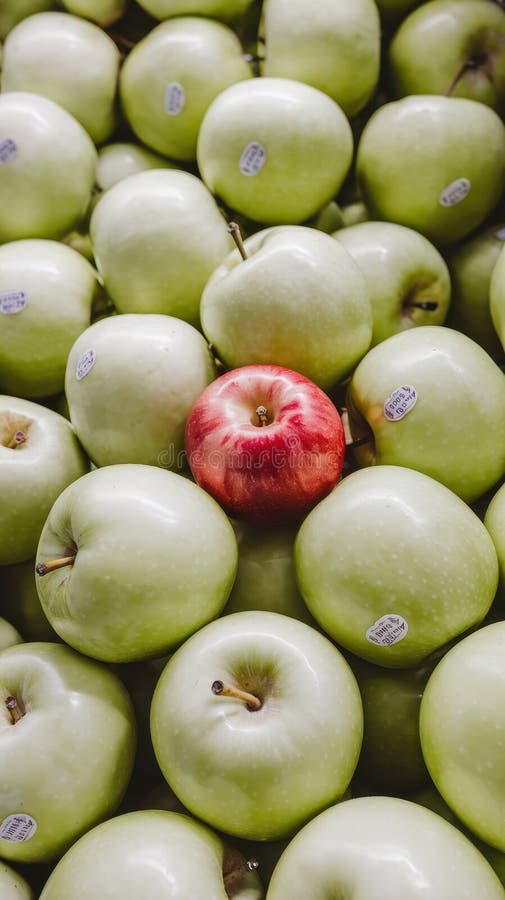 Large Pile of Green Apples Filling the Frame Stock Illustration ...