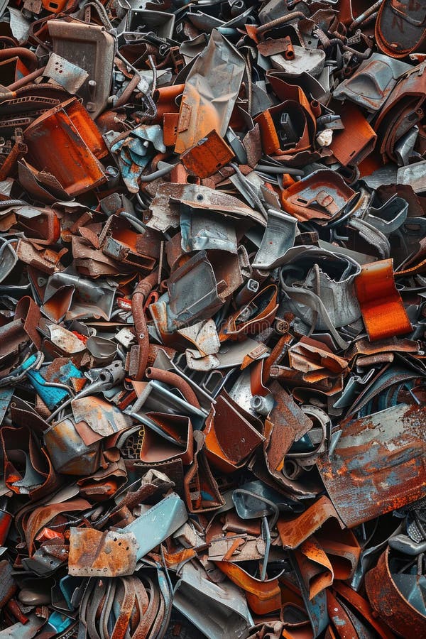 A Large Pile of Old Rusted Metal Items. Suitable for Industrial ...