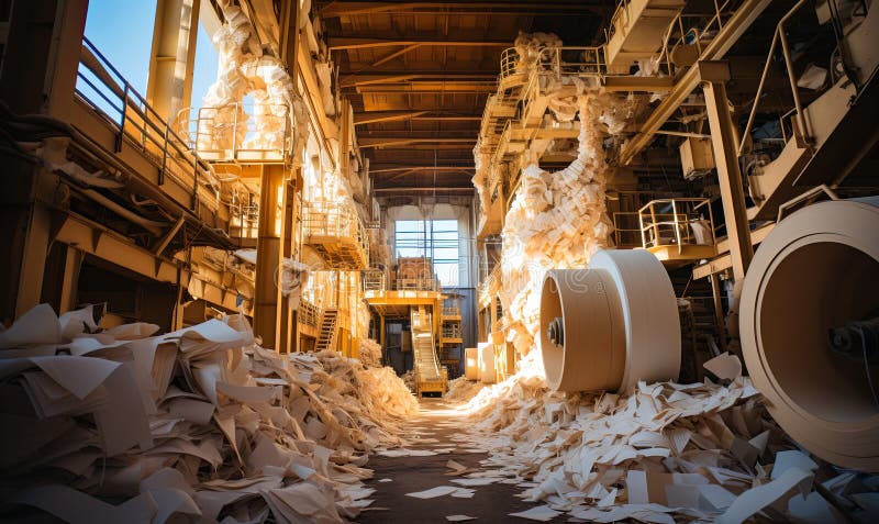 Large Pile of Paper Inside Building Stock Image - Image of sheets ...