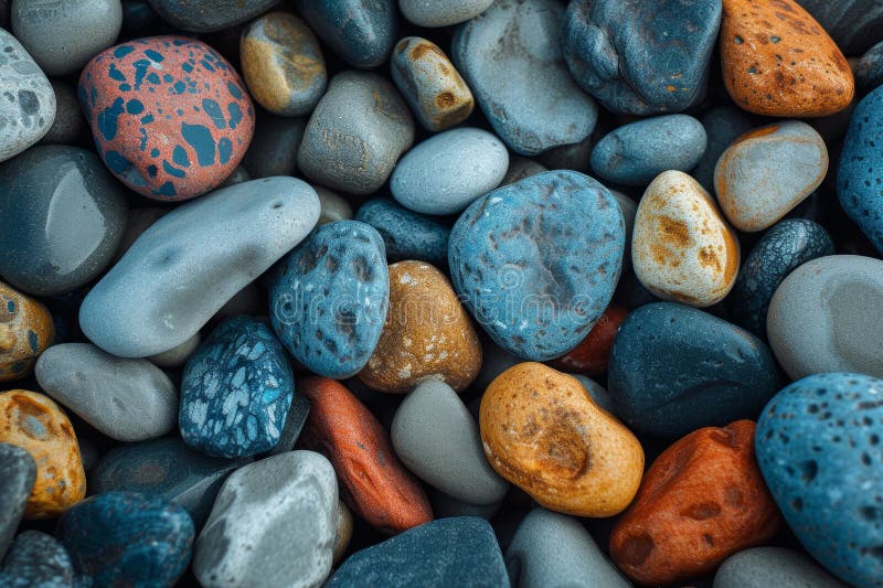 A Large Pile of Pebbles in Several Colors Stock Photo - Image of ...