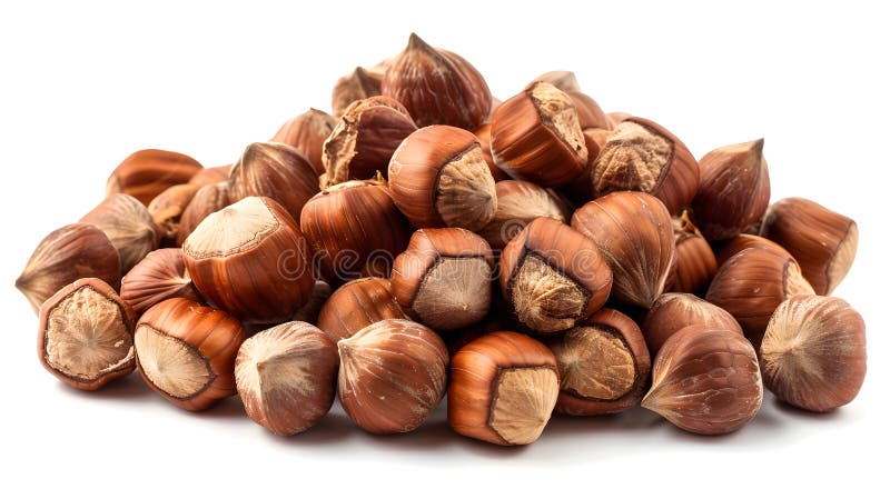 Pile of Fresh Hazelnuts Isolated on White Background Stock Photo ...