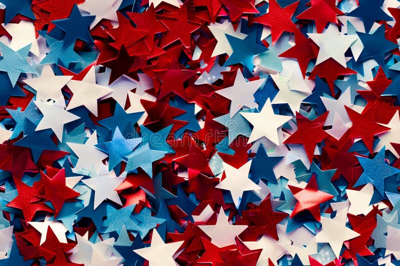 A Large Pile of Red, White and Blue Stars Stock Image - Image of ...