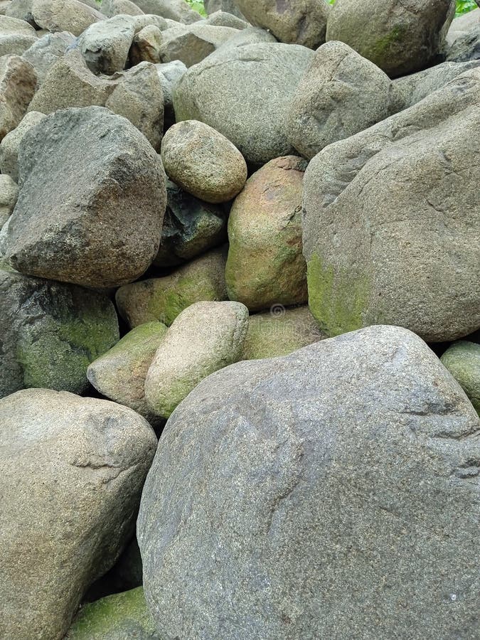 Large Pile of River Stones and Ready To Be Used To Make the Foundation ...